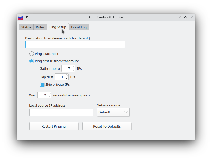 Automatic Bandwidth Limiter - Tixati